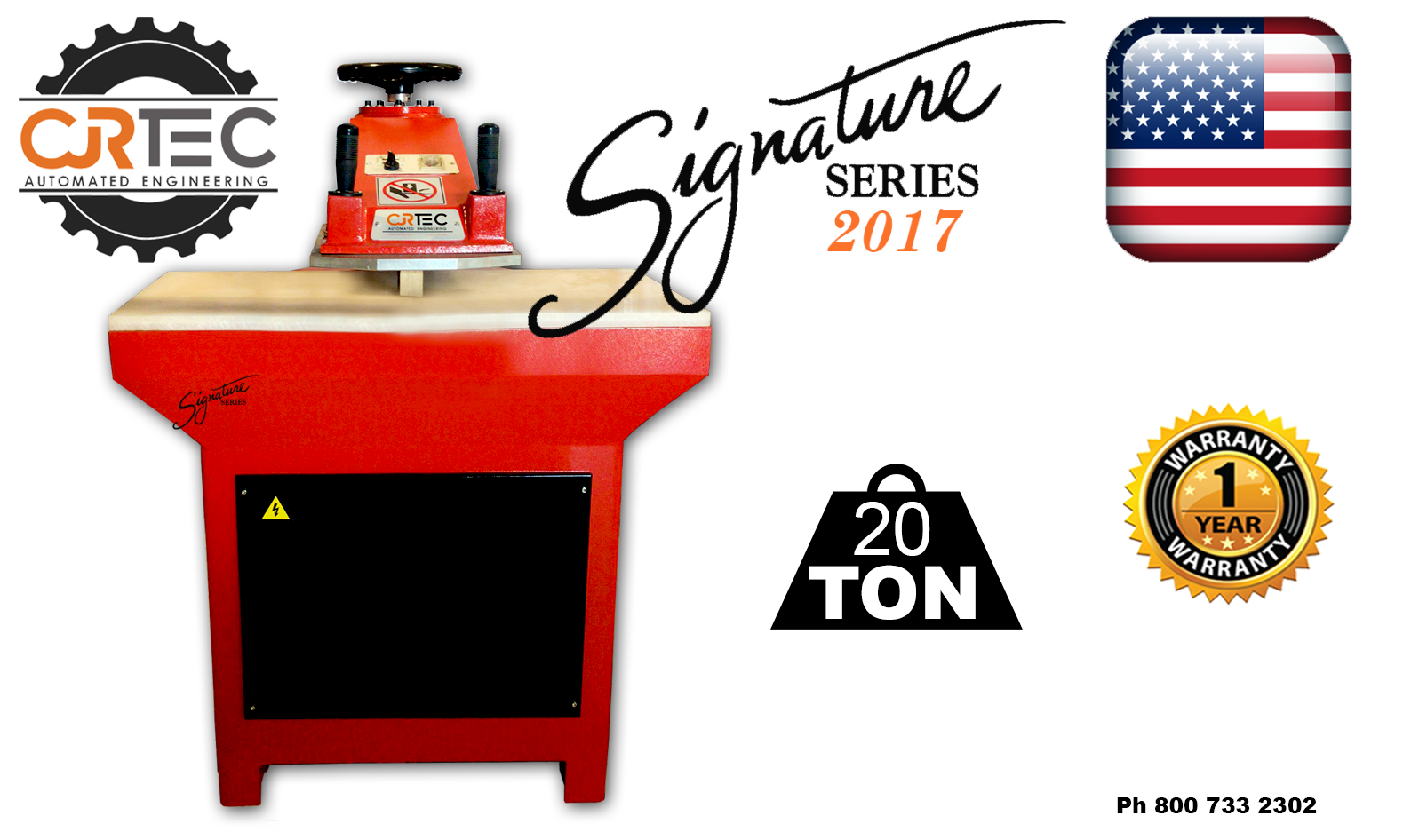 CLICKER PRESS, Swing Arm, Travel Head, Beam, Conveyor, CNC